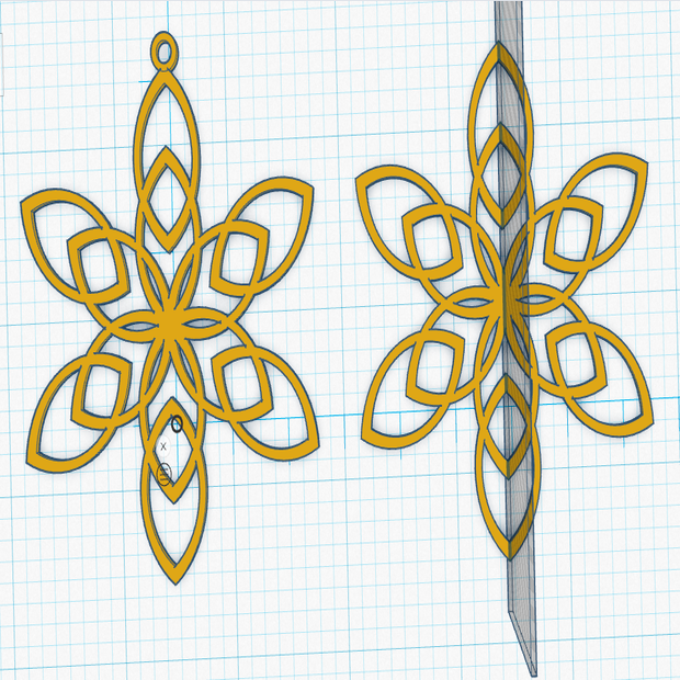 How to Make a 3D Printed 6 Pointed Snowflake - Tinkercad