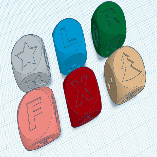 Alphabet Dice - Tinkercad