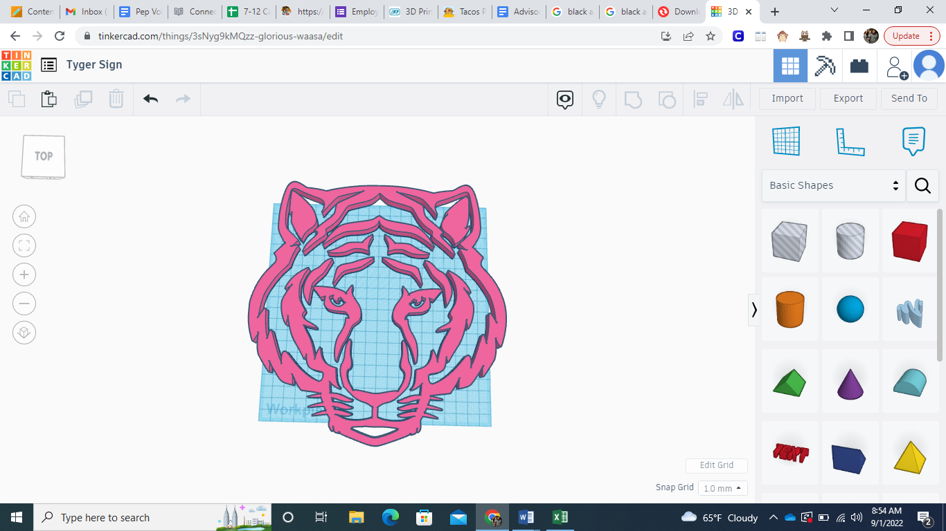Multi Colored Sign Based Off of a Clip Art Image or Logo | Tinkercad