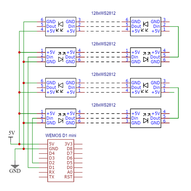 Tetrakis Square Tiling With WS2812 LEDs - Tinkercad