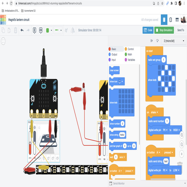 Hagrid's Interactive Lantern and Magic Wand With Tinkercad Circuits and ...