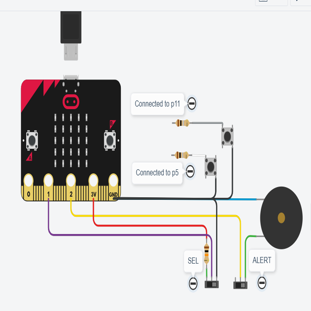 Micro Binary Clock - Tinkercad