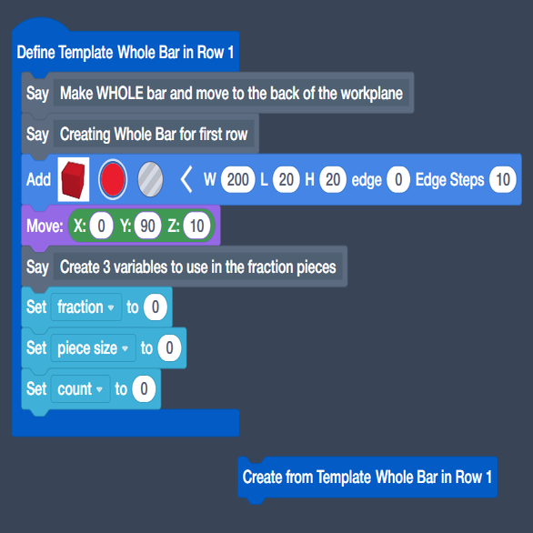 Fraction Action With Coding - Tinkercad