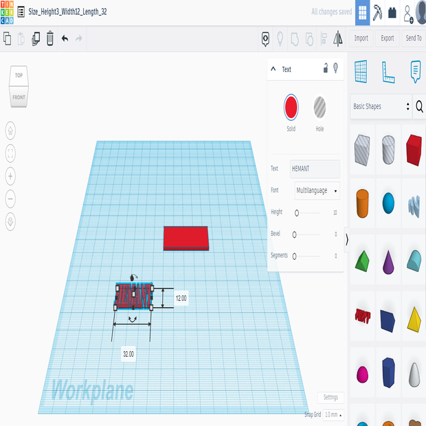 The Project Is Making Key Chain of the Students Name Using Tinkercad. - Tinkercad