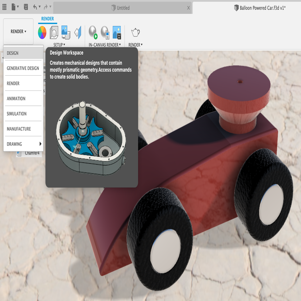 Create a Balloon Powered Car - Tinkercad