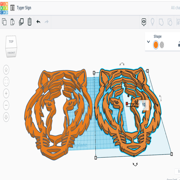 Multi Colored Sign Based Off of a Clip Art Image or Logo - Tinkercad
