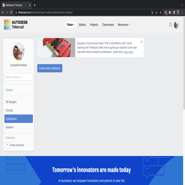 Learn Codeblocks While Making A Bubble Wand Tinkercad