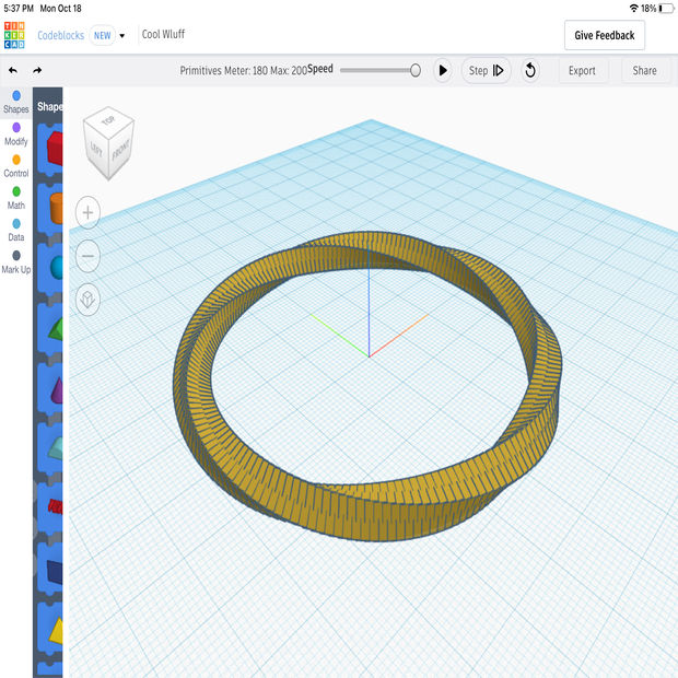 Custom Möbius Strip Jewelry With Codeblocks - Tinkercad