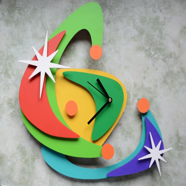 3D Printed Futuristic Space Age Wall Clock - Tinkercad