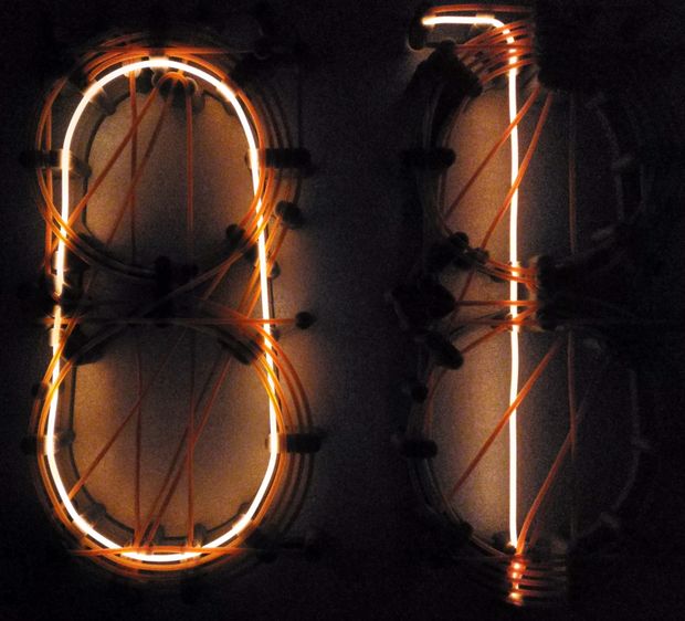 EL Wire Neon Nixie Style Clock - Tinkercad