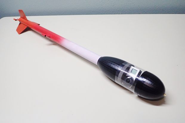 Model Rocket With GoPro Nose Cone - Tinkercad