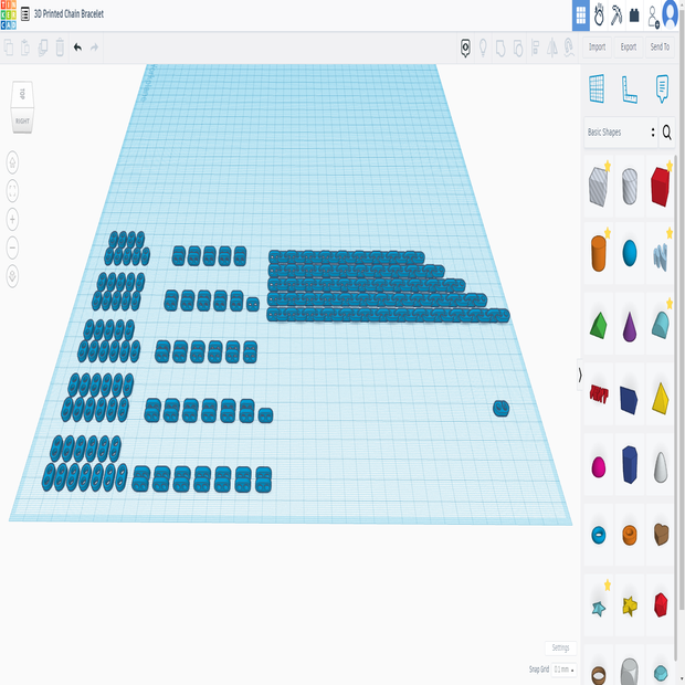 Customizable 3D Printed Chain Bracelet - Tinkercad