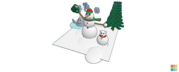 TinkerCAD Codeblocks Snowman Challenge - Tinkercad
