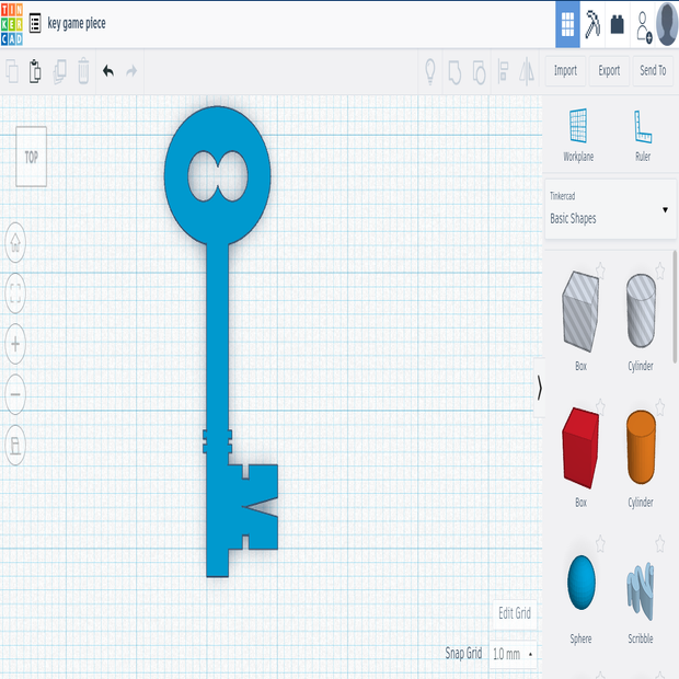 Board Game Key Piece Made With TinkerCAD - Tinkercad