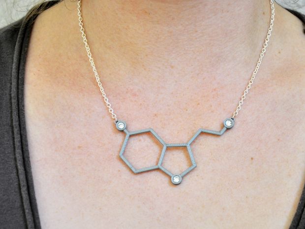 Rhinestone and 3D Print Molecule Necklaces - Tinkercad