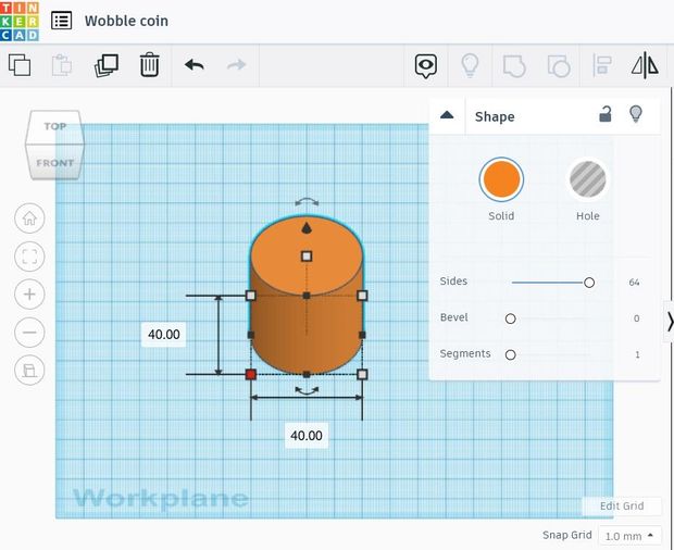 Wobble Coin Using Tinkercad for 3D Printing - Tinkercad