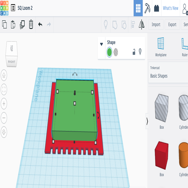 3D Printed Mini Looms - Tinkercad
