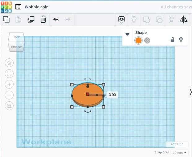 Wobble Coin Using Tinkercad for 3D Printing - Tinkercad