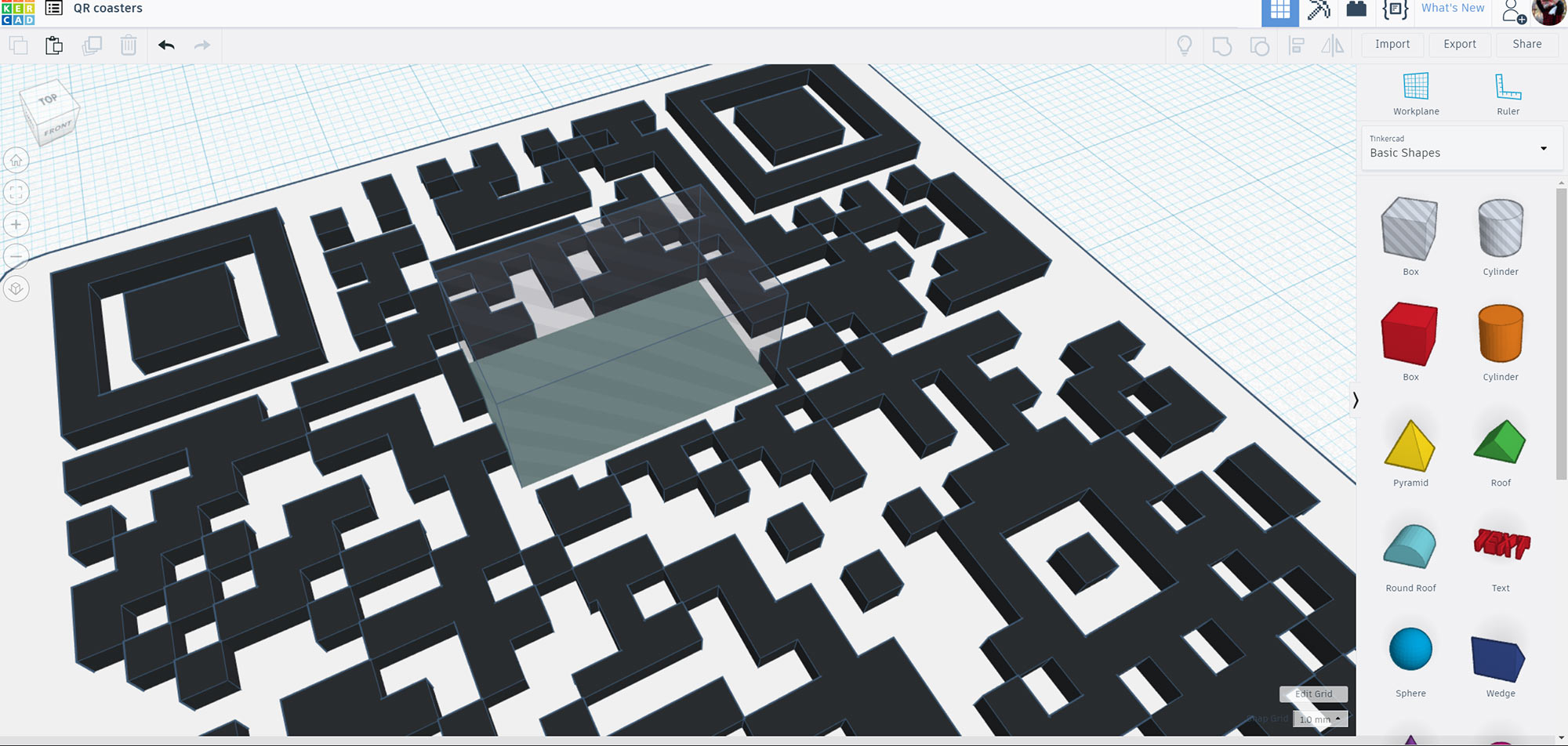 QR Coasters - Tinkercad