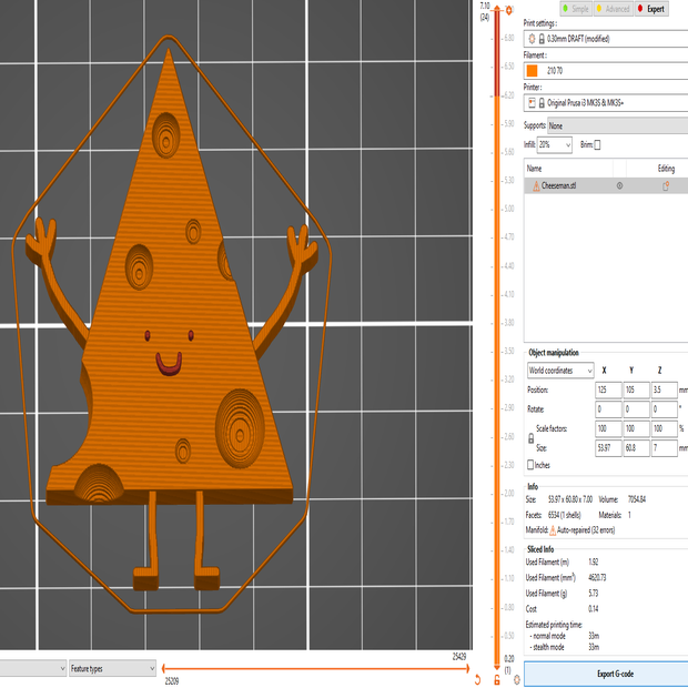 Mini CheeseMan - Tinkercad