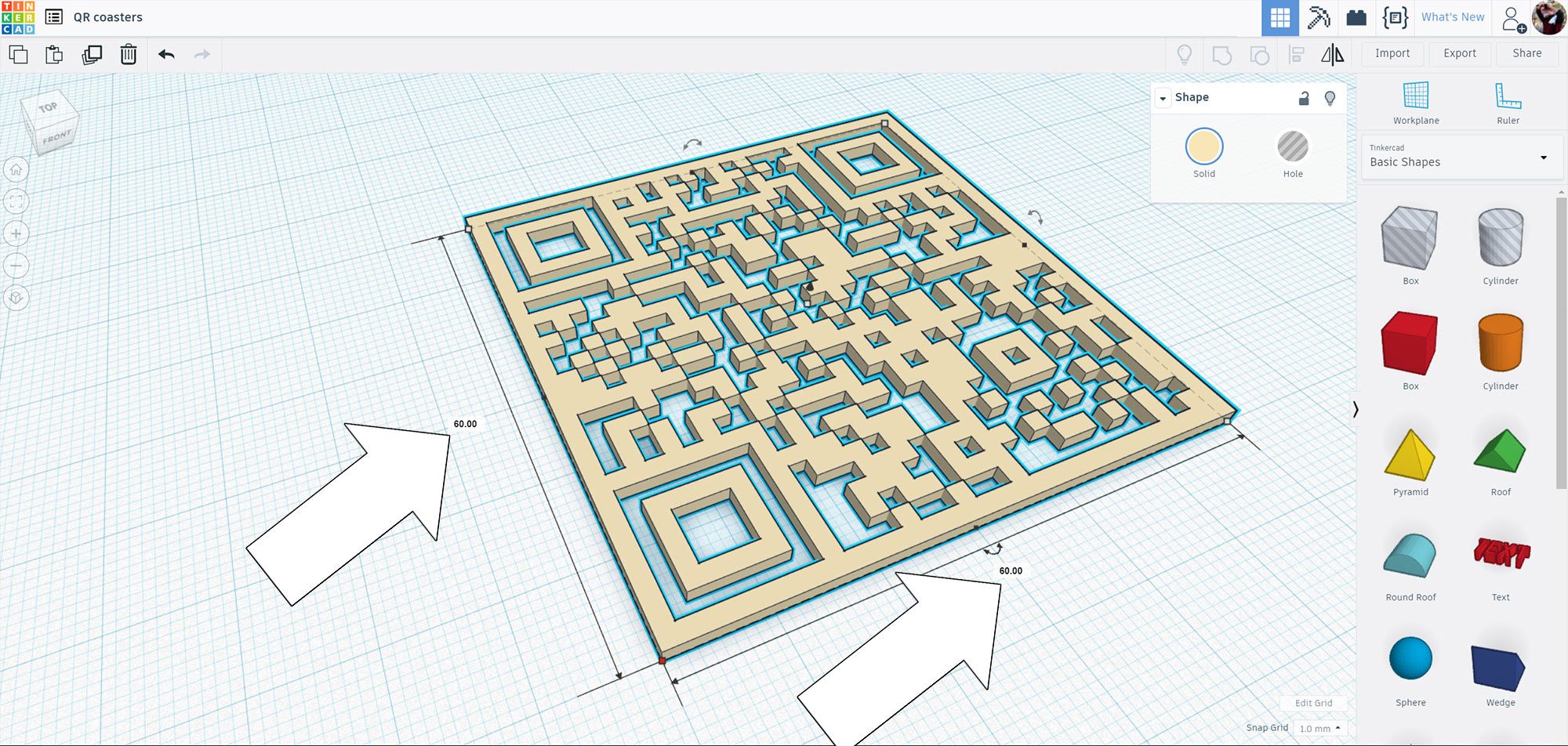 QR Coasters - Tinkercad