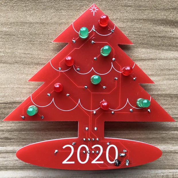 PCB Flashing Tree Decoration - Tinkercad