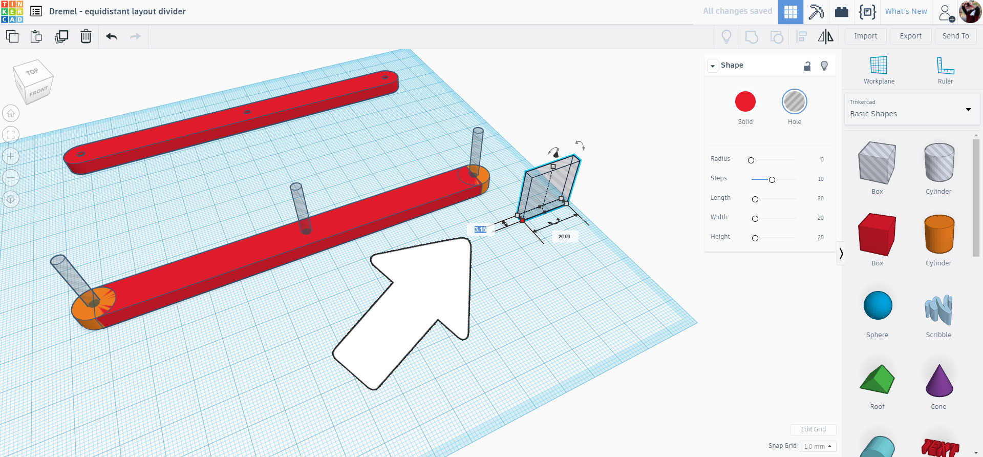 Equidistant Layout Divider - Tinkercad