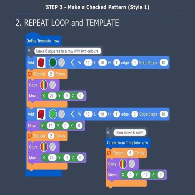 Pattern Play in Tinkercad Codeblocks - Tinkercad