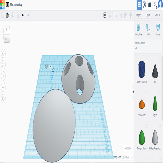 Mushroom Snail and Slug Trap - Tinkercad