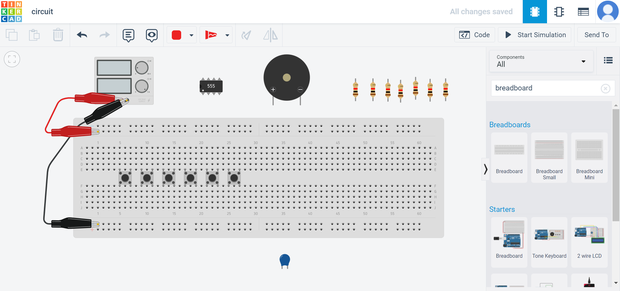 Building A Simple Electronic Piano Using Tinkercad Circuits Tinkercad