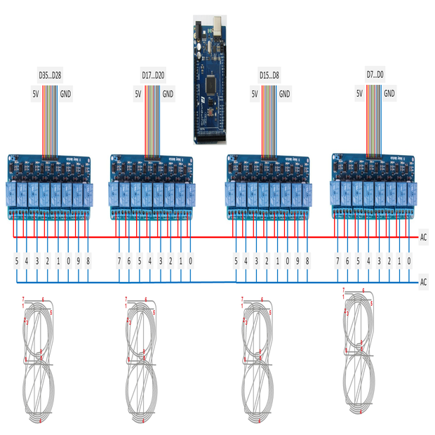 EL Wire Neon Nixie Style Clock - Tinkercad