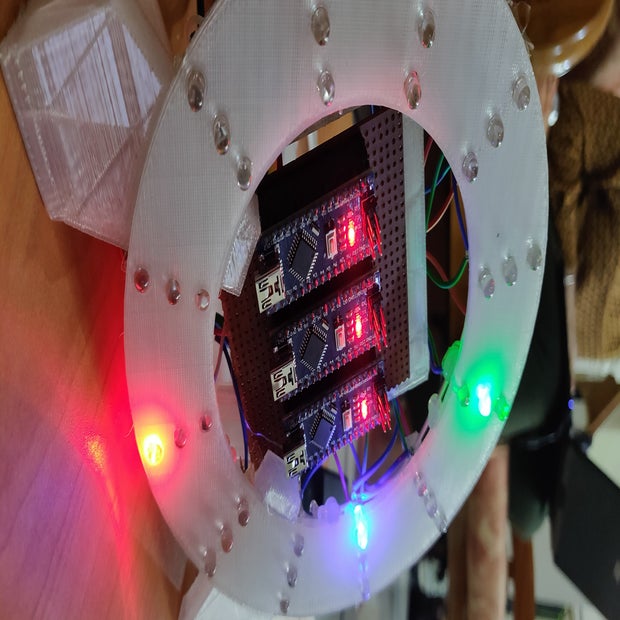 3D Printed Flashing LED Dial Clock - Tinkercad