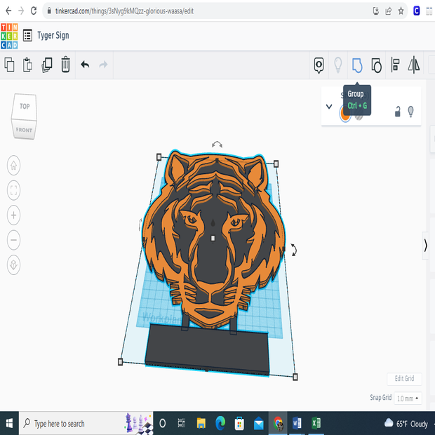 Multi Colored Sign Based Off of a Clip Art Image or Logo - Tinkercad