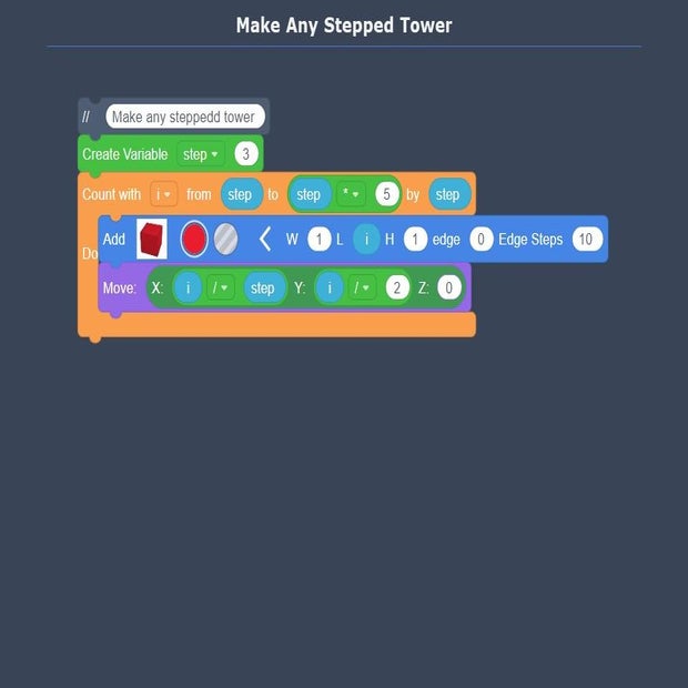 Pattern Play in Tinkercad Codeblocks - Tinkercad