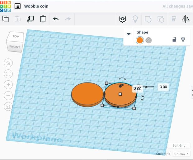 Wobble Coin Using Tinkercad for 3D Printing - Tinkercad