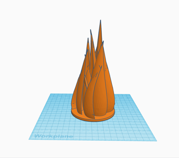 Flame Ornament (from a Water Droplet) - Tinkercad