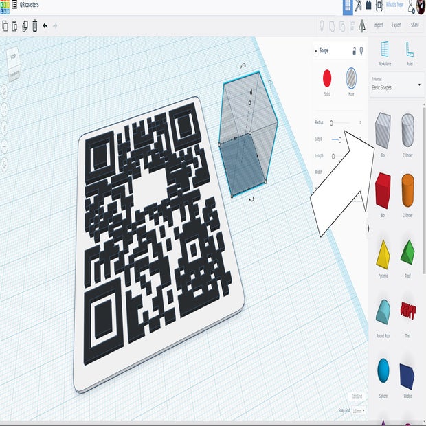 QR Coasters - Tinkercad