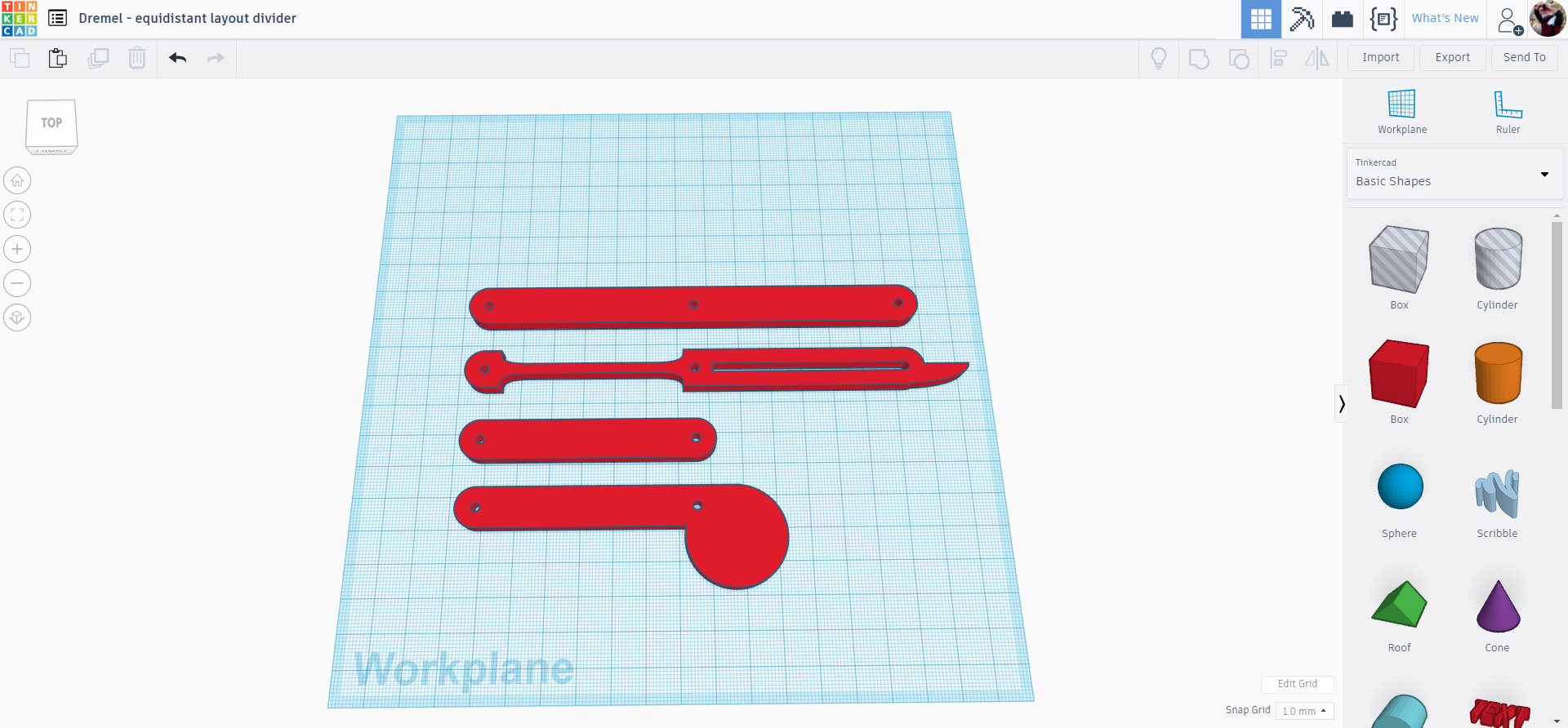 Equidistant Layout Divider - Tinkercad