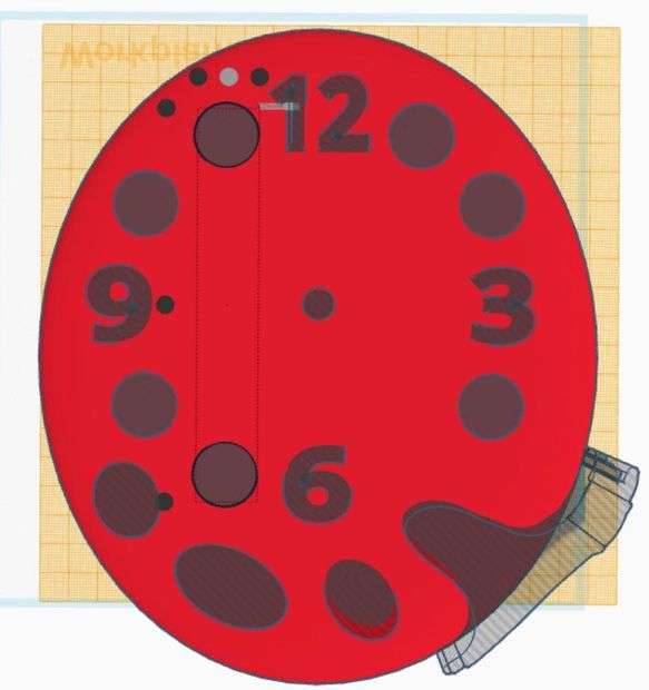 DIY Artist Paint Palette Clock - Tinkercad