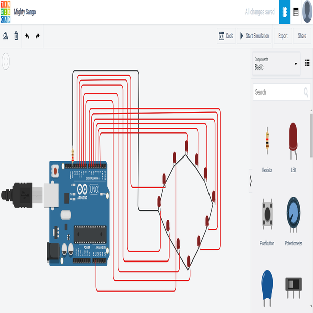 3D Printed Flashing LED Dial Clock - Tinkercad