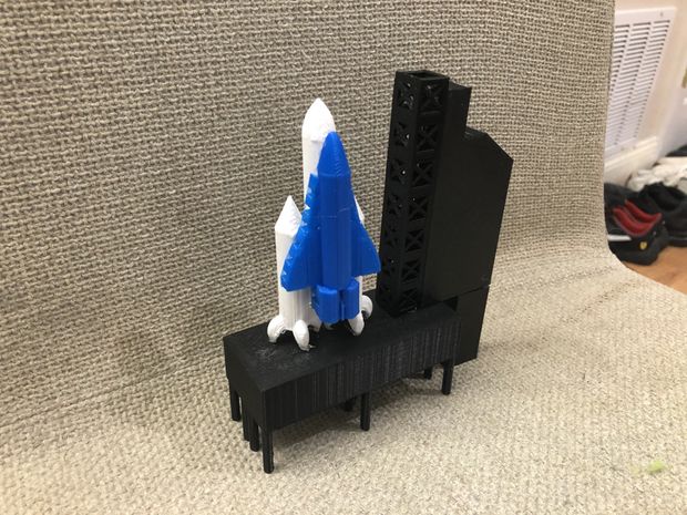 Mini Space Shuttle With Rocket and Launch Site - Tinkercad