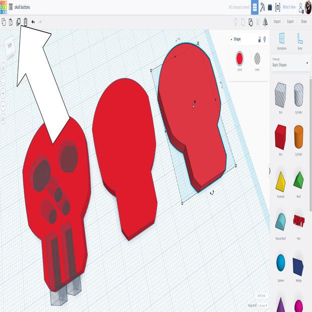 Skull Buttons - Tinkercad