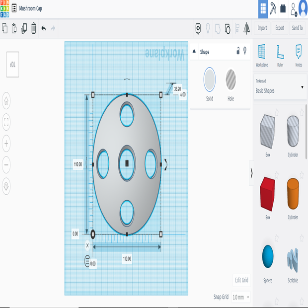 Mushroom Snail and Slug Trap - Tinkercad
