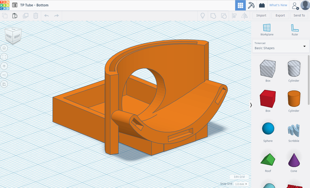 TP Tube Marble Run - Tinkercad