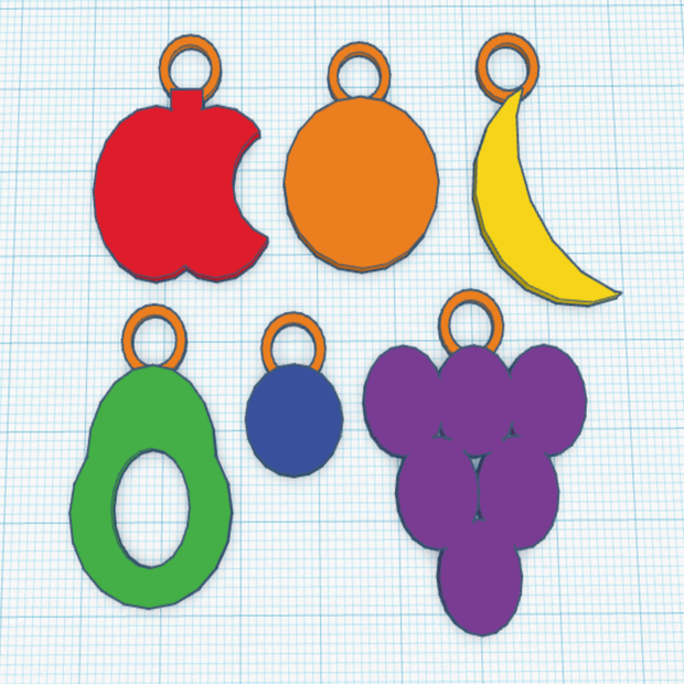 Tinkercad: Making Colorful Fruit Keychains - Tinkercad