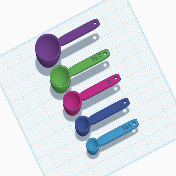 3D Printed Measuring Spoons - Tinkercad