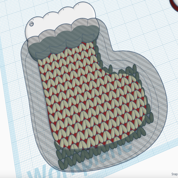 Customizable 3D Printed Stocking Ornament - Tinkercad