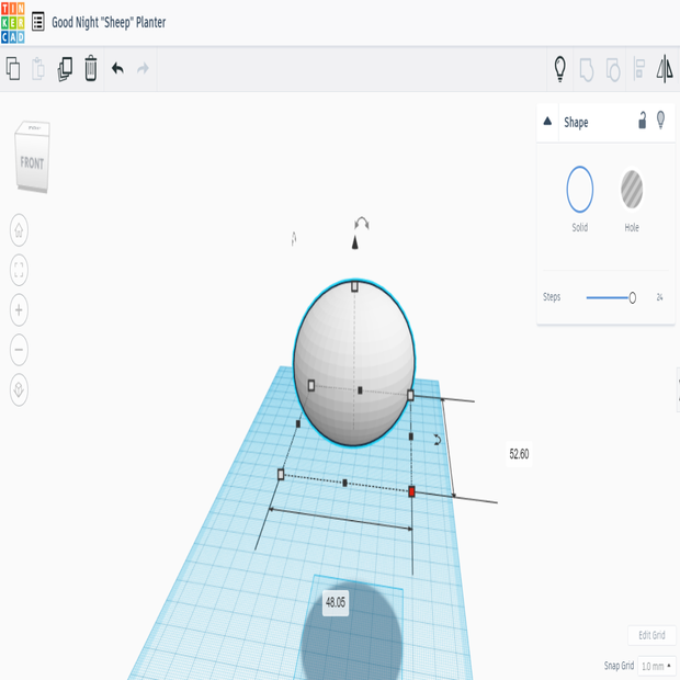 Good Night "Sheep" Planter - Tinkercad