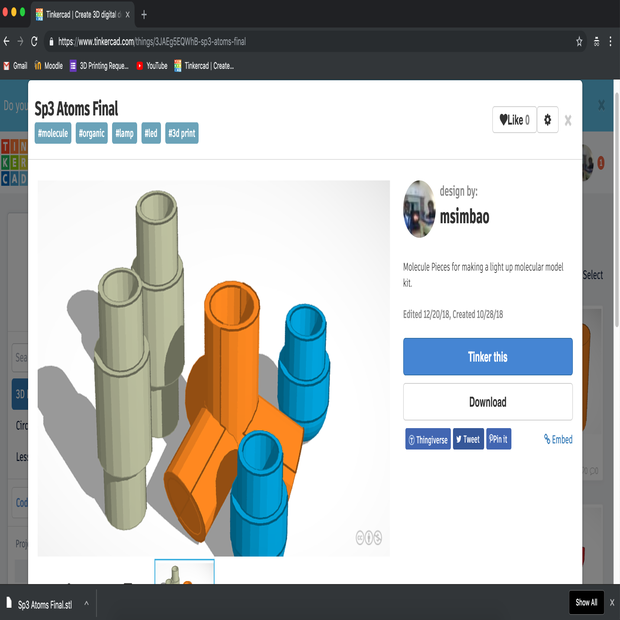 Modular Molecule Lamp - Tinkercad