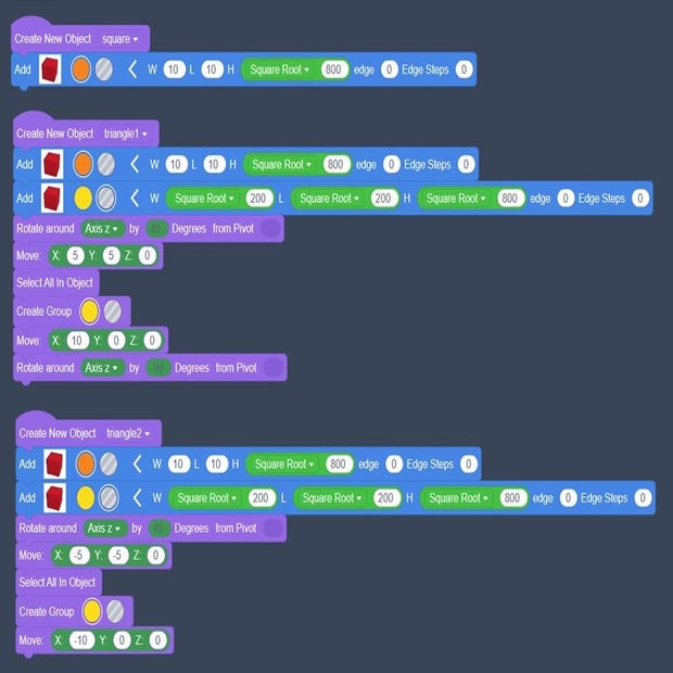 Tangram in Tinkercad Codeblocks - Tinkercad